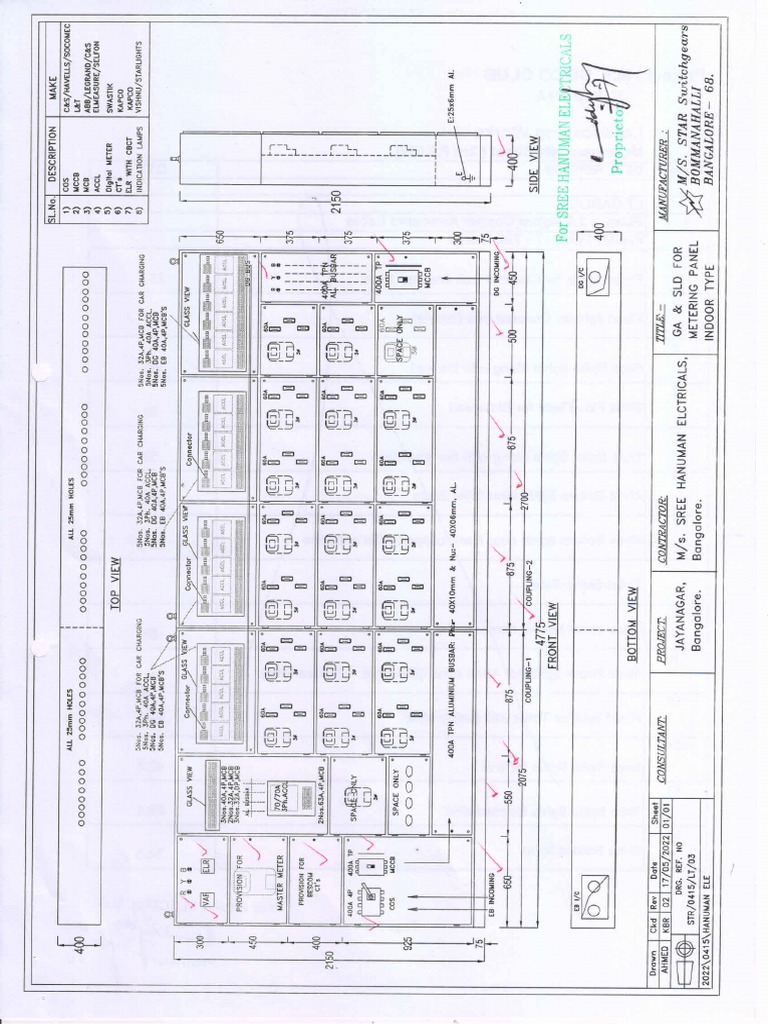 APPROVED PANEL DRAWING For JAYANAGAR SITE | PDF