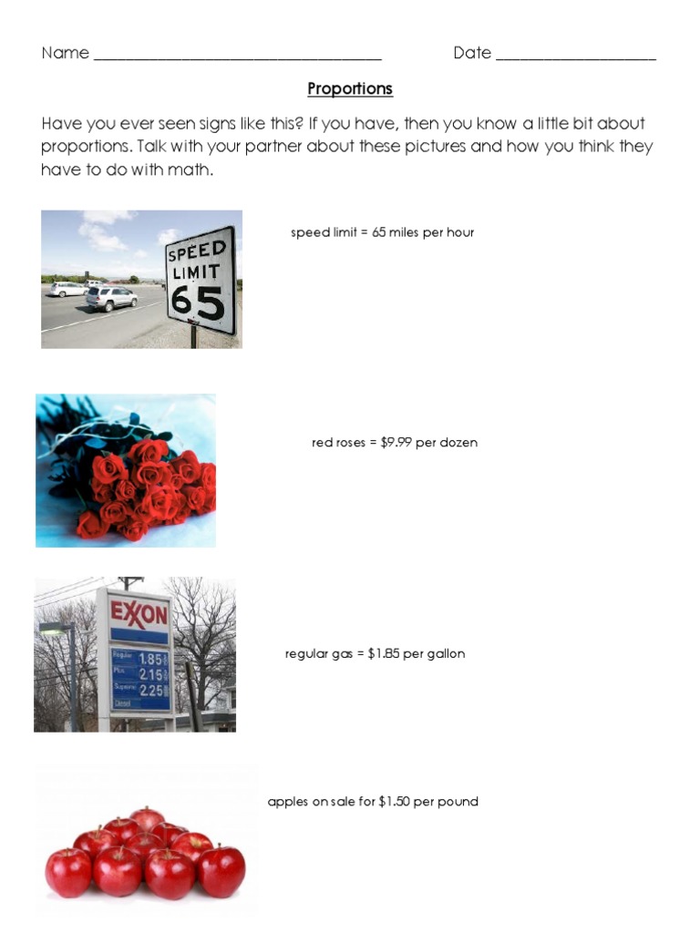 Proportions: Speed Limit 65 Miles Per Hour | PDF