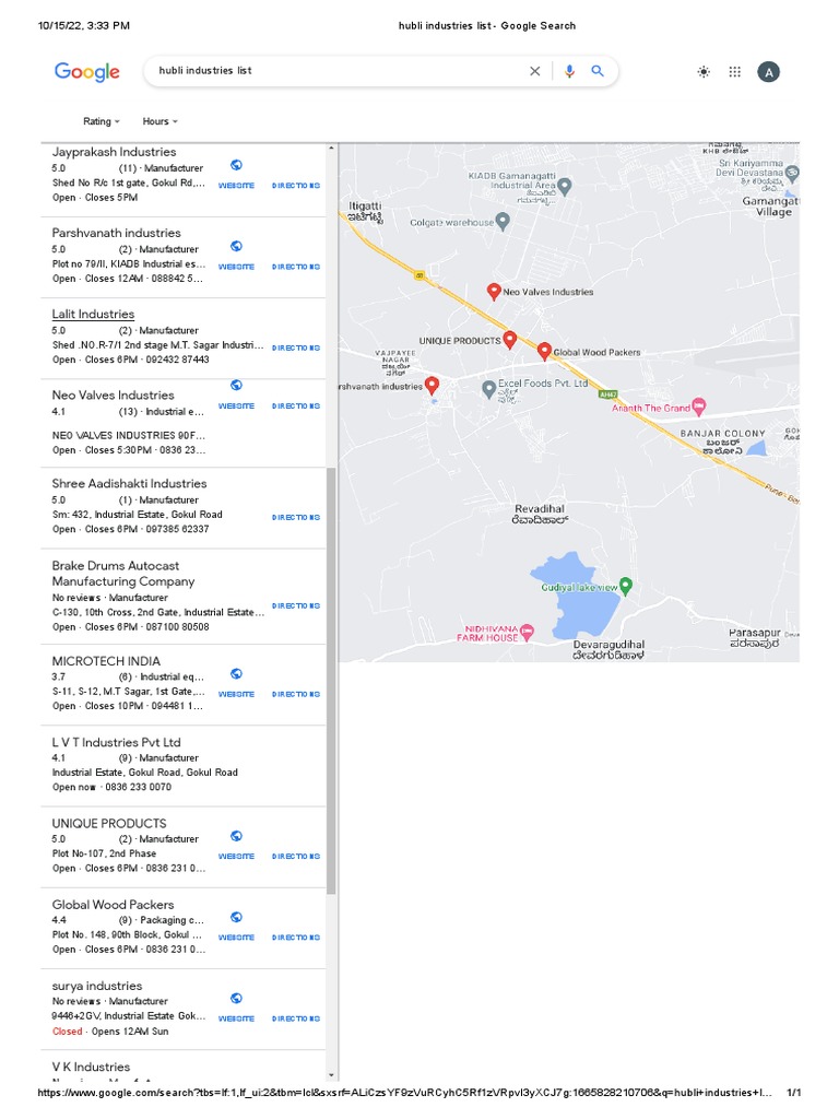 Hubli Industries List - Google Search | PDF