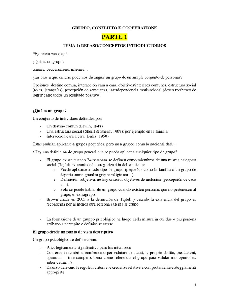 Groups, Conflict and Cooperation | PDF | Autoestima | Interacciones de ...