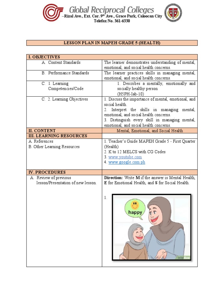 Calino, Kenneth - LP in Mapeh 5 (Health) - Tpeh | PDF | Mind | Mental Health