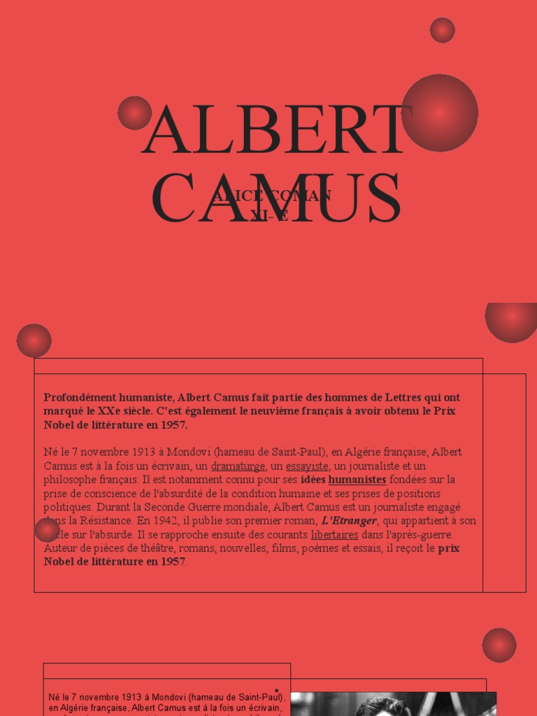 Albert Camus : Humanisme et Absurde | PDF | Albert Camus