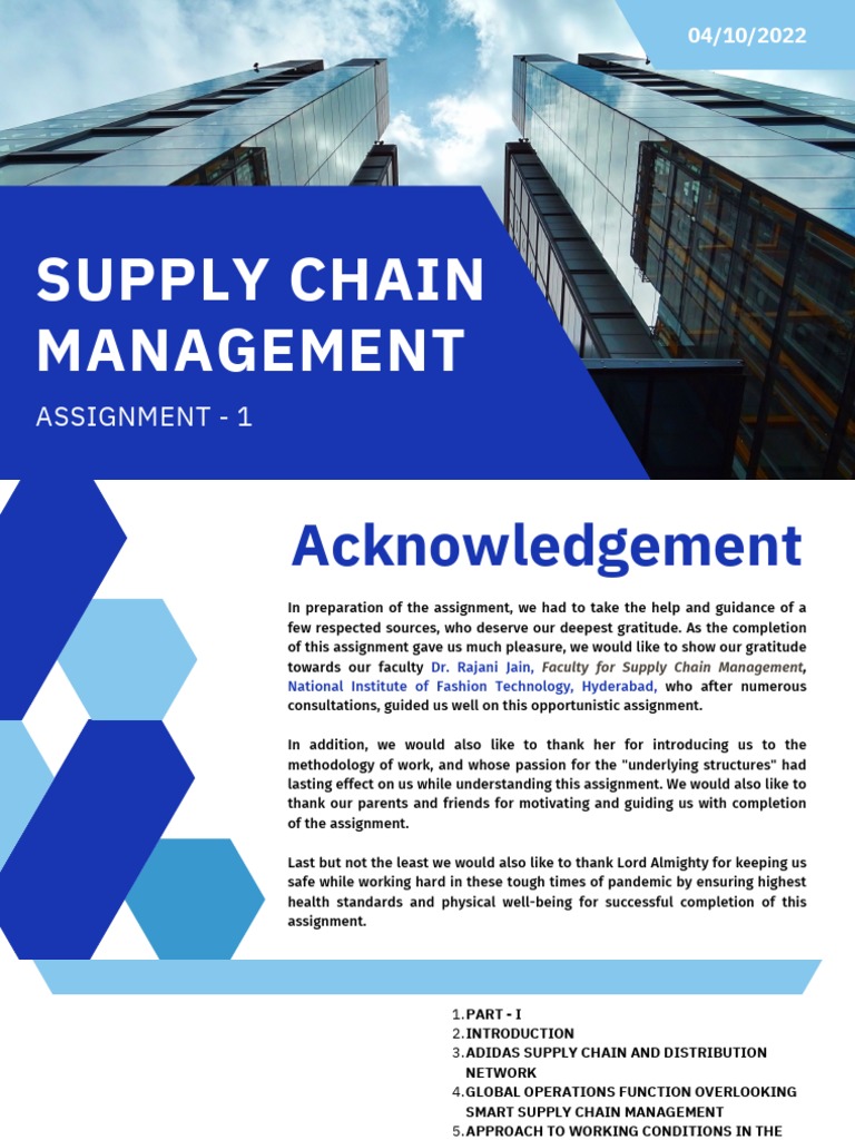 SCM Assignment - 1 | PDF | Adidas | Supply Chain SCM Assignment - 1 | PDF | Adidas | Supply Chain