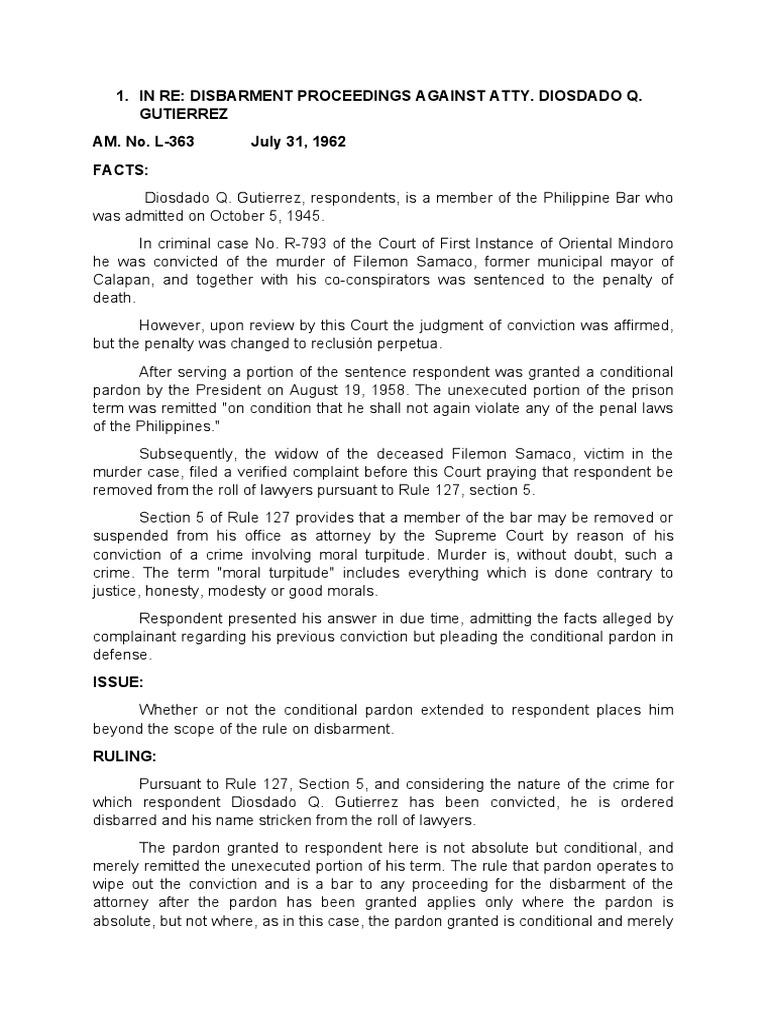 Legal Ethics Compilation of Cases | PDF | Lawyer | Pardon