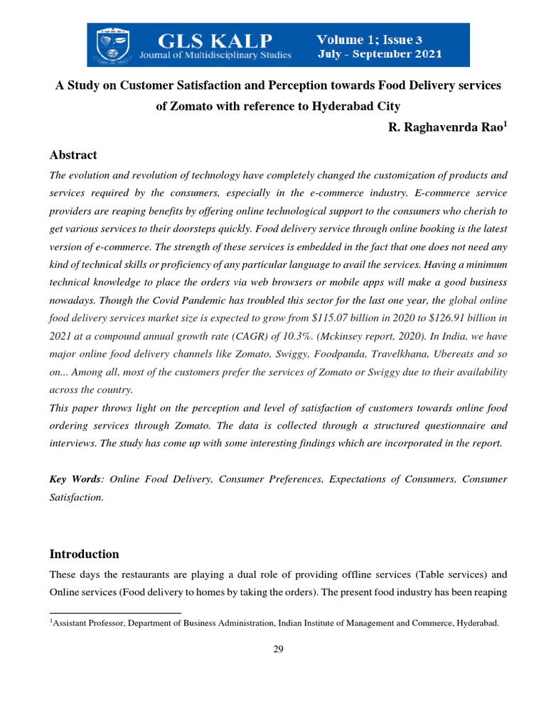 Customer Satisfaction in Zomato Hyderabad | PDF | P Value | E Commerce