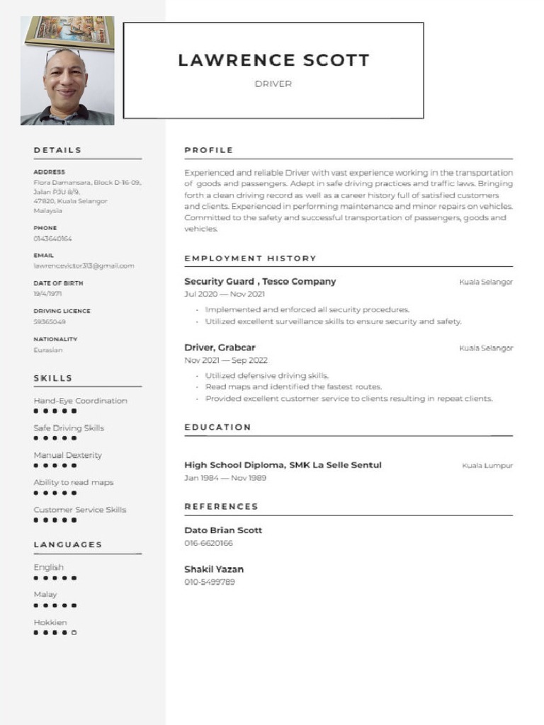Black White Minimalist CV Resume | PDF