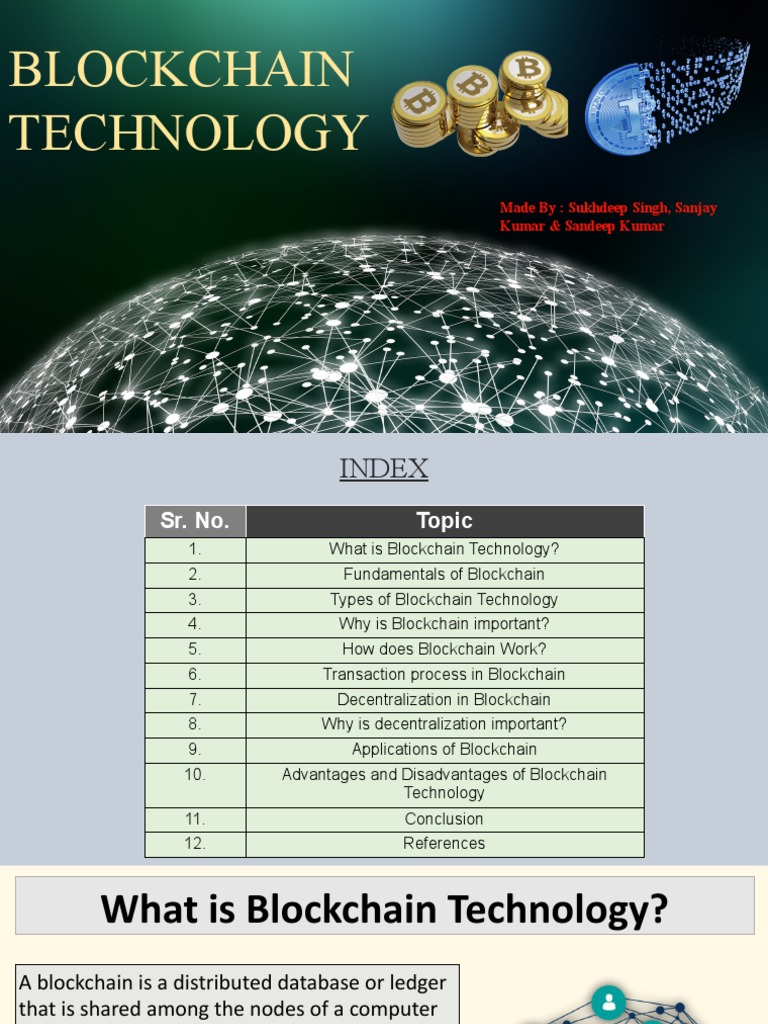 Blockchain Technology PPT Project Final Edit | PDF | Cryptocurrency ...