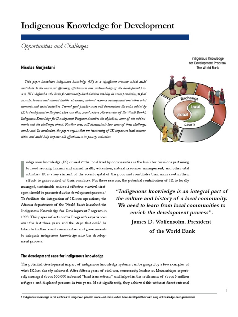 Indigenous Technology | Download Free PDF | World Bank | Alternative ...
