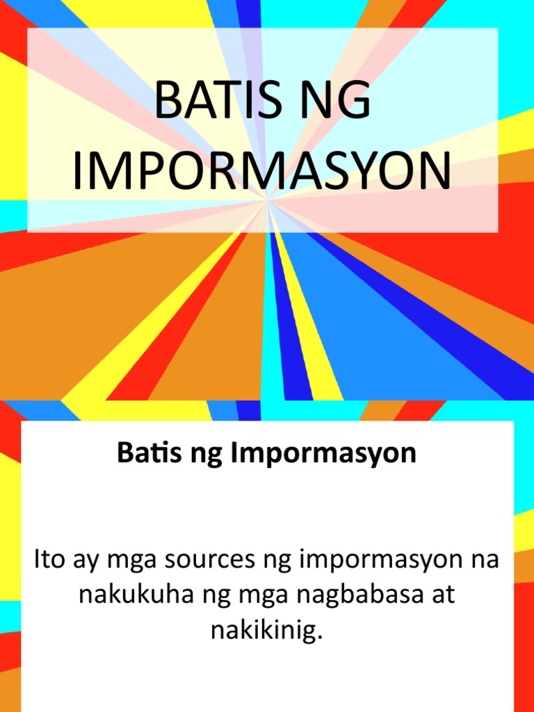 Batis NG Impormasyon | PDF
