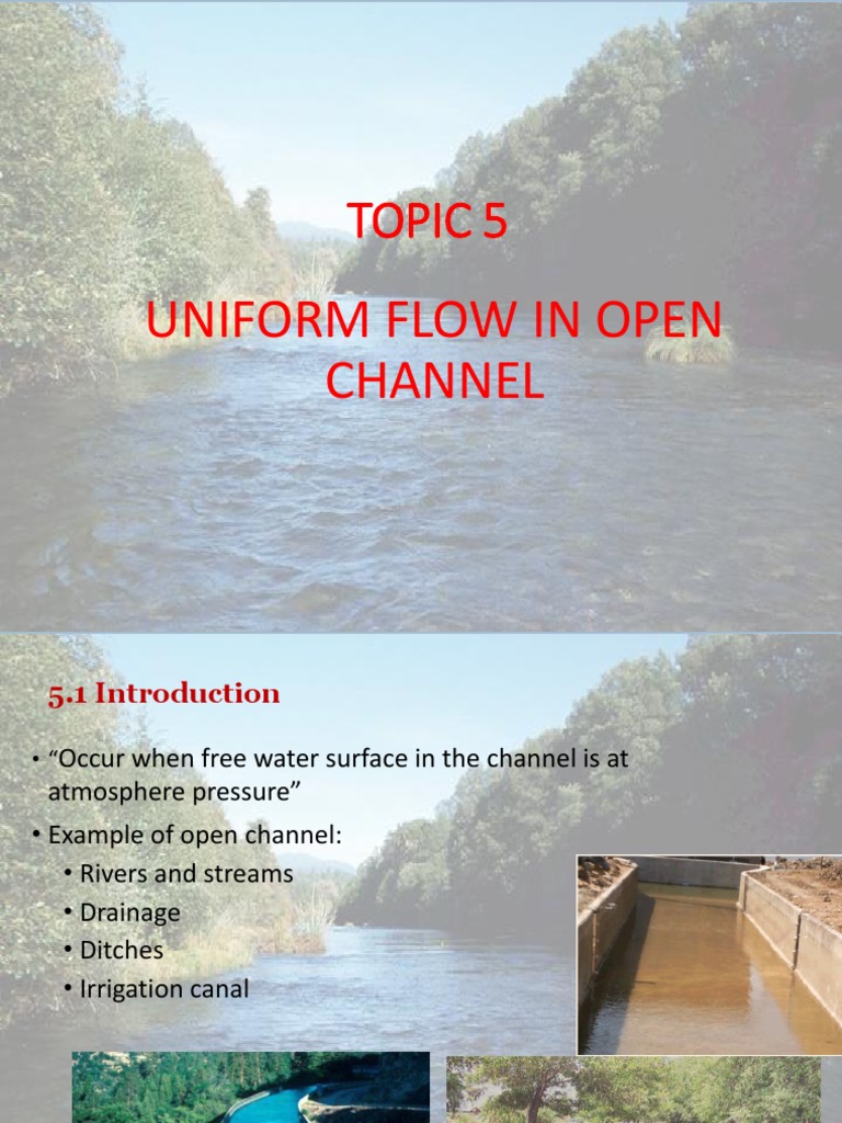 CHAPTER 5 UNIFORM FLOW IN OPEN CHANNEL Edit | PDF | Environmental ...