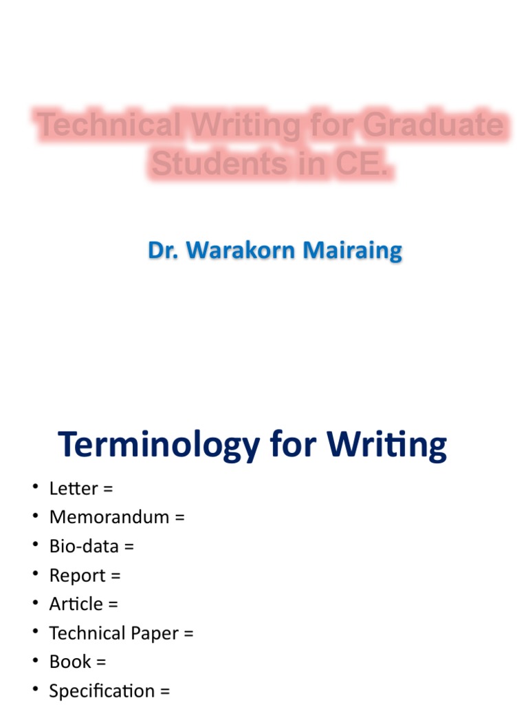 Technical Writing for CE Graduate Students | PDF | Thesis | Science