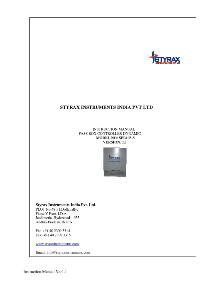 Static Pass Box Controller Manual | PDF | Relay | Equipment