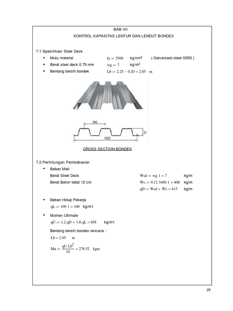 Mathcad - Bab 7 Analisa Bondex | PDF