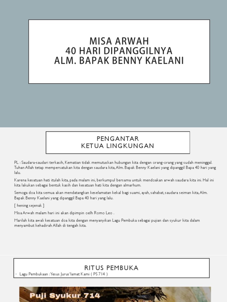 Misa Arwah 40 Hari | PDF