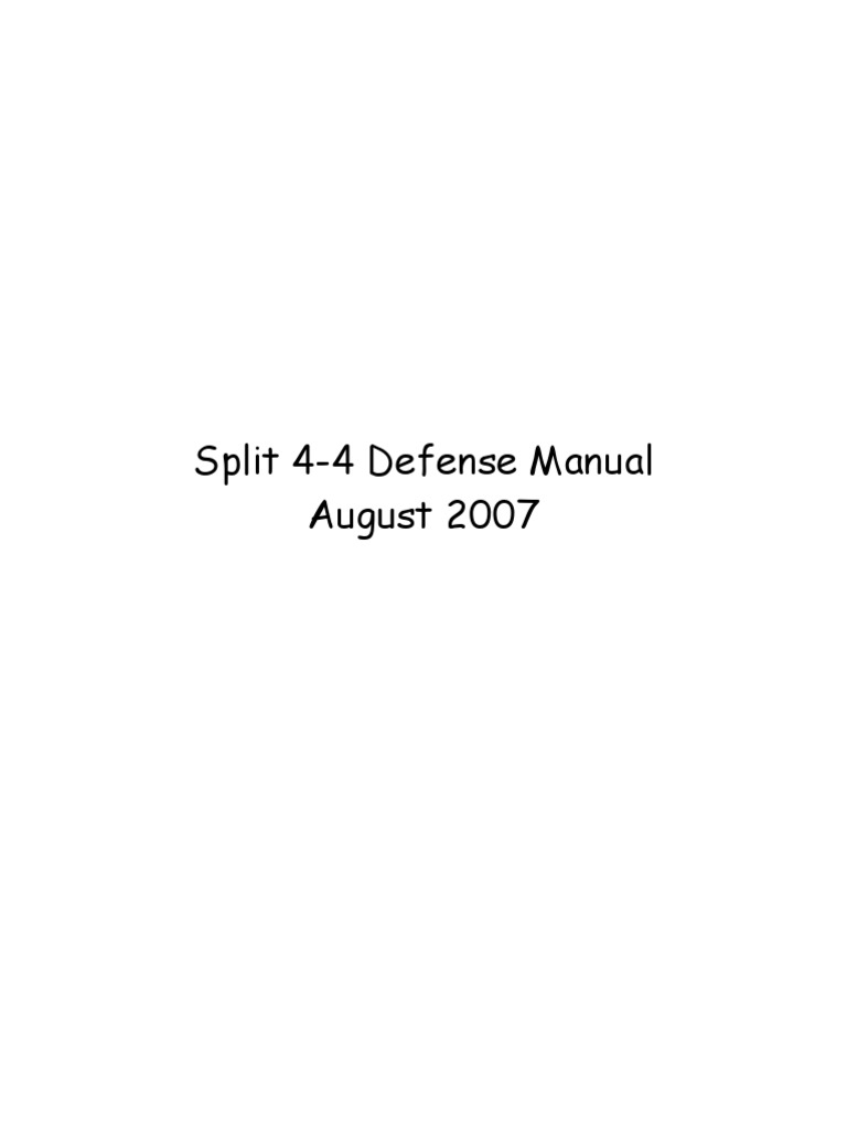 4-4 Split Defense | PDF | Sport Variants | Team Sports