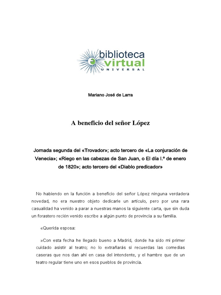 Análisis de una comedia de Larra | PDF