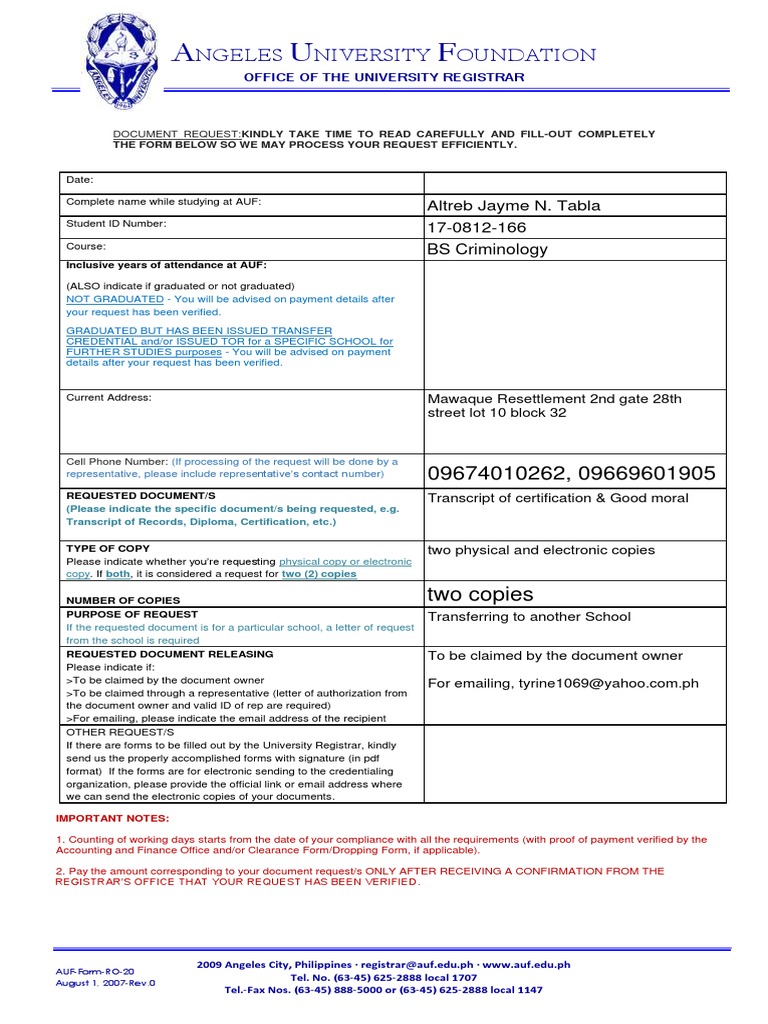 Fillable-Document Request-7 | PDF