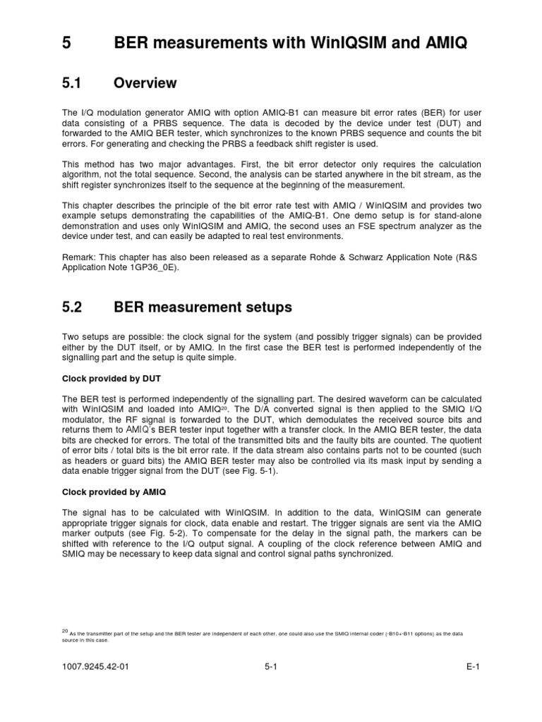 Part 03 A - BER Measurements With WinIQSIM and AMIQ v0 | PDF ...
