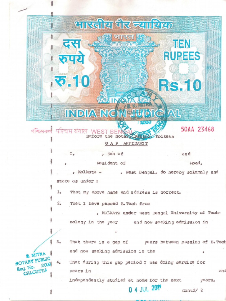Gap Affidavit Sample | PDF | Vocational Education | Science