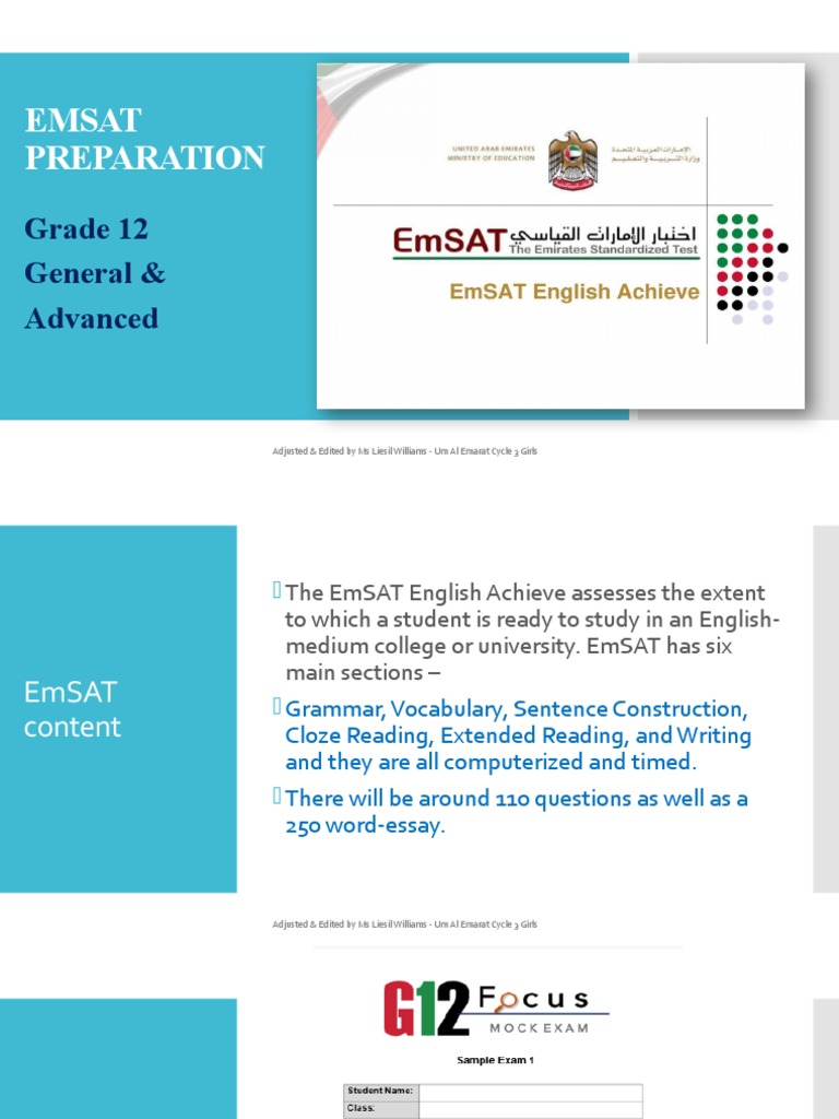 EmSAT Arabic Practice Guide | PDF | Part Of Speech | Adjective