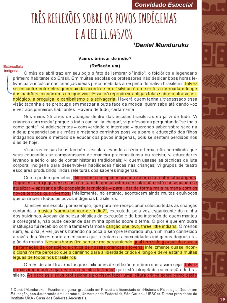 TEXTO 5 - 19-Daniel-Munduruku | PDF | Povos indígenas | Brasil