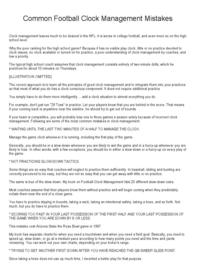 Common Football Clock Management Mistakes | PDF | National Football ...