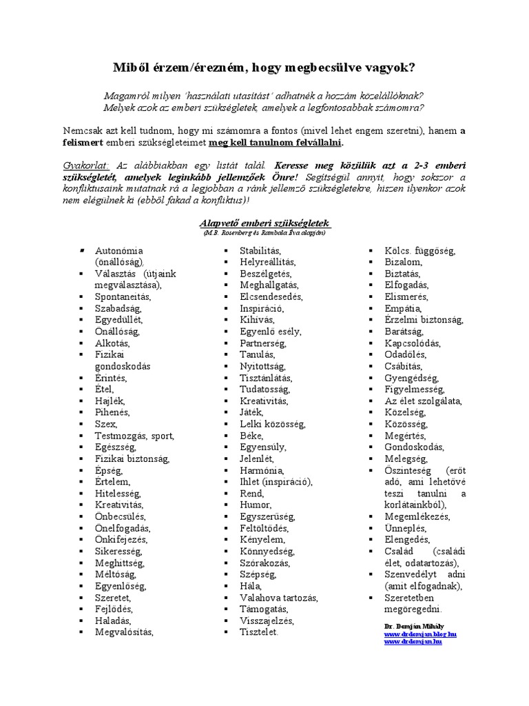 Emberi Szükségletek | PDF