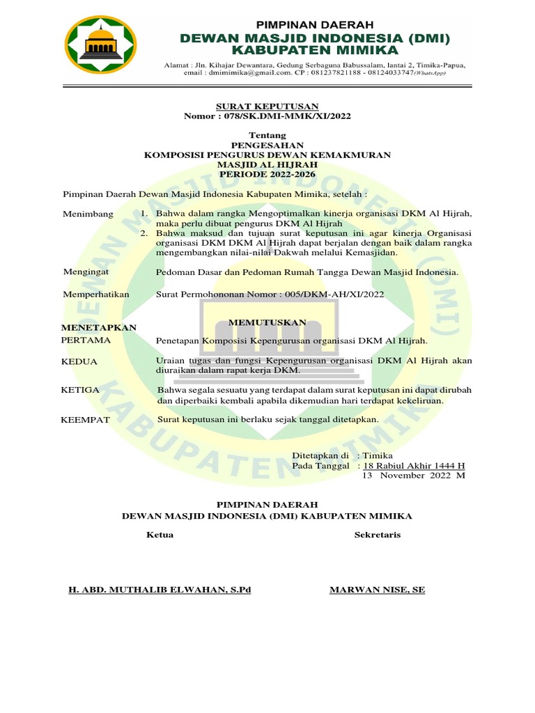SK DKM Al Hijrah 2022-2026 | PDF