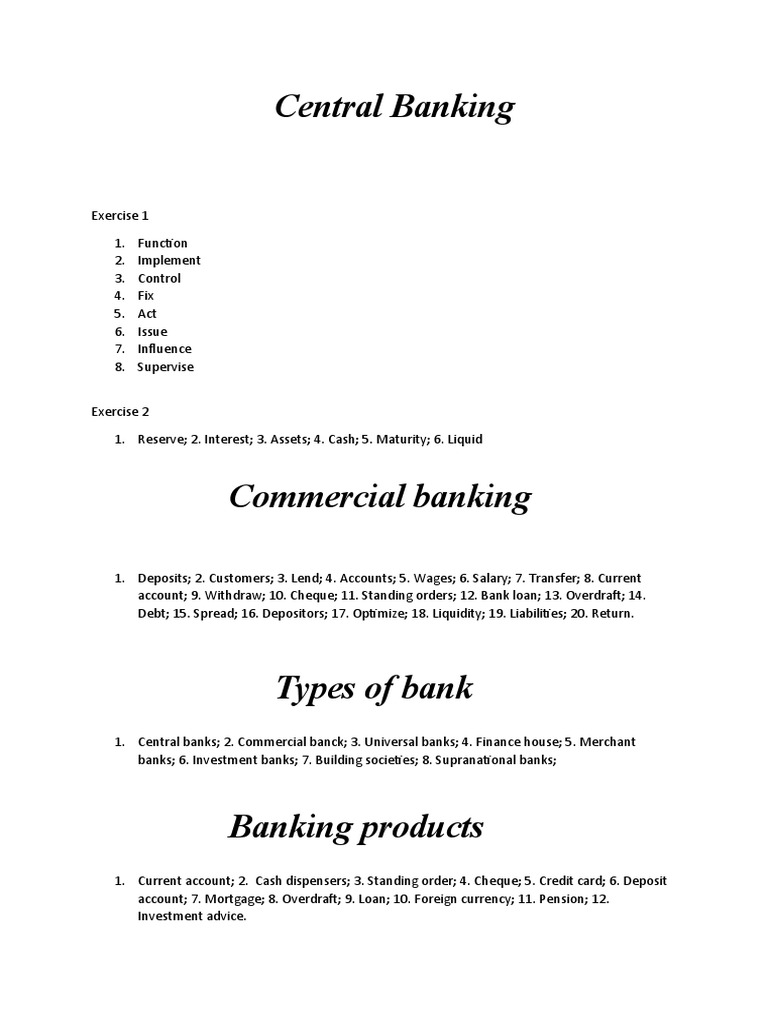 Overview of Banking Functions and Types | PDF | Business | Finance ...