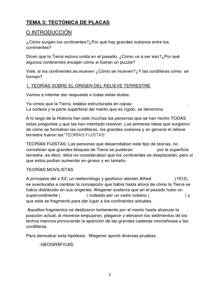 Tema 3 | PDF | Placas tectónicas | Temblores