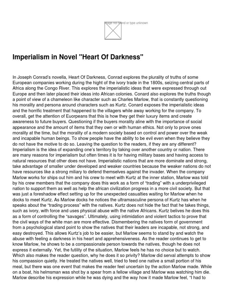 Imperialism in Novel Heart of Darkness | PDF | Heart Of Darkness ...