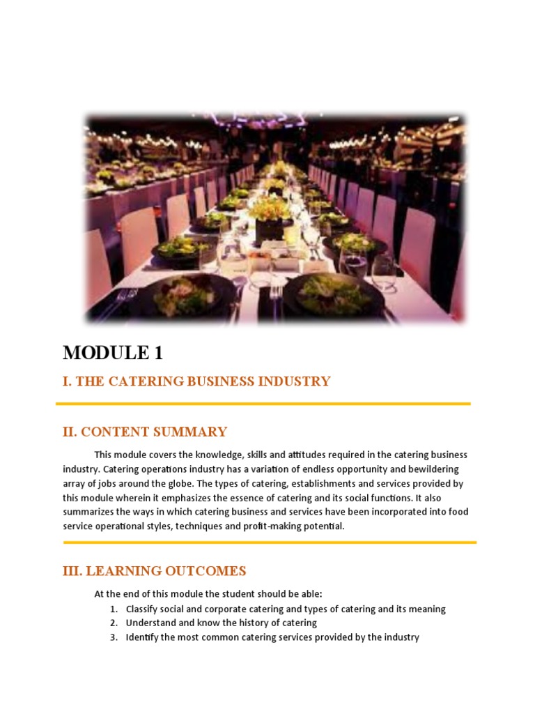 An Introduction to the Catering Business Industry | PDF | Restaurants ...