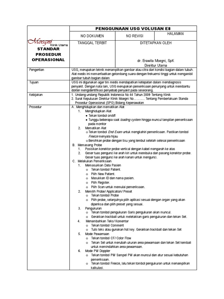 Sop - Usg - Volusan E8 | PDF