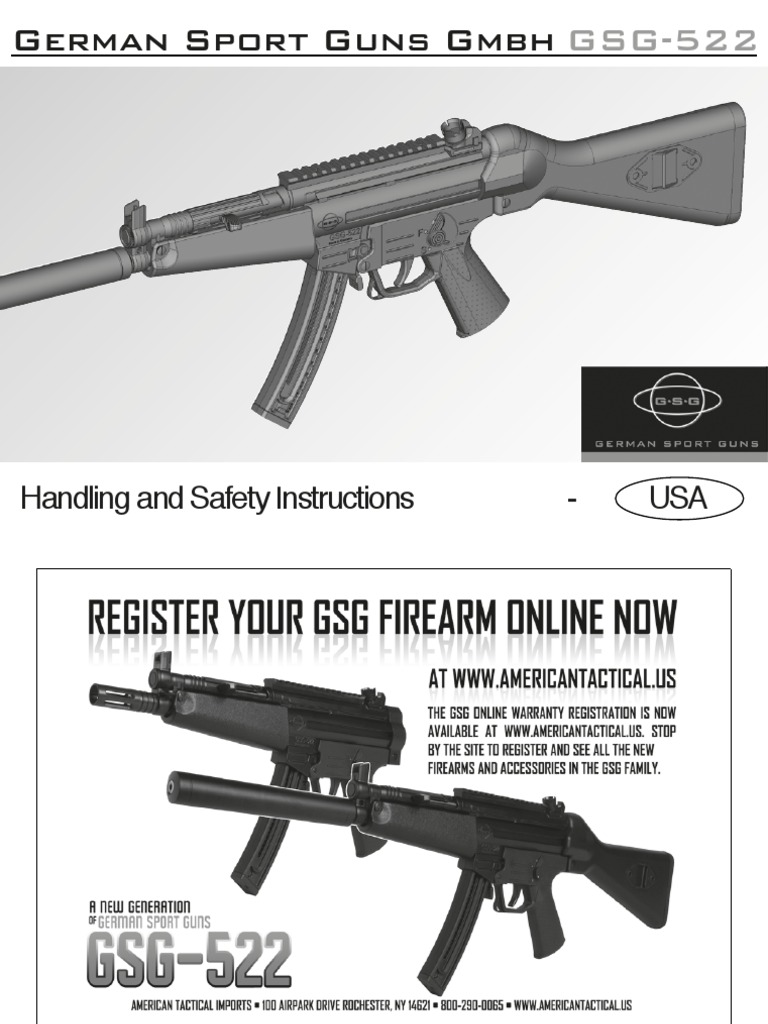 GSG-522 Handling and Safety Manual | PDF | Magazine (Firearms ...