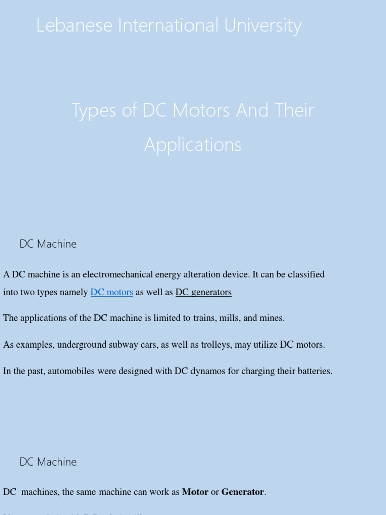 DC Motor - PPT | PDF