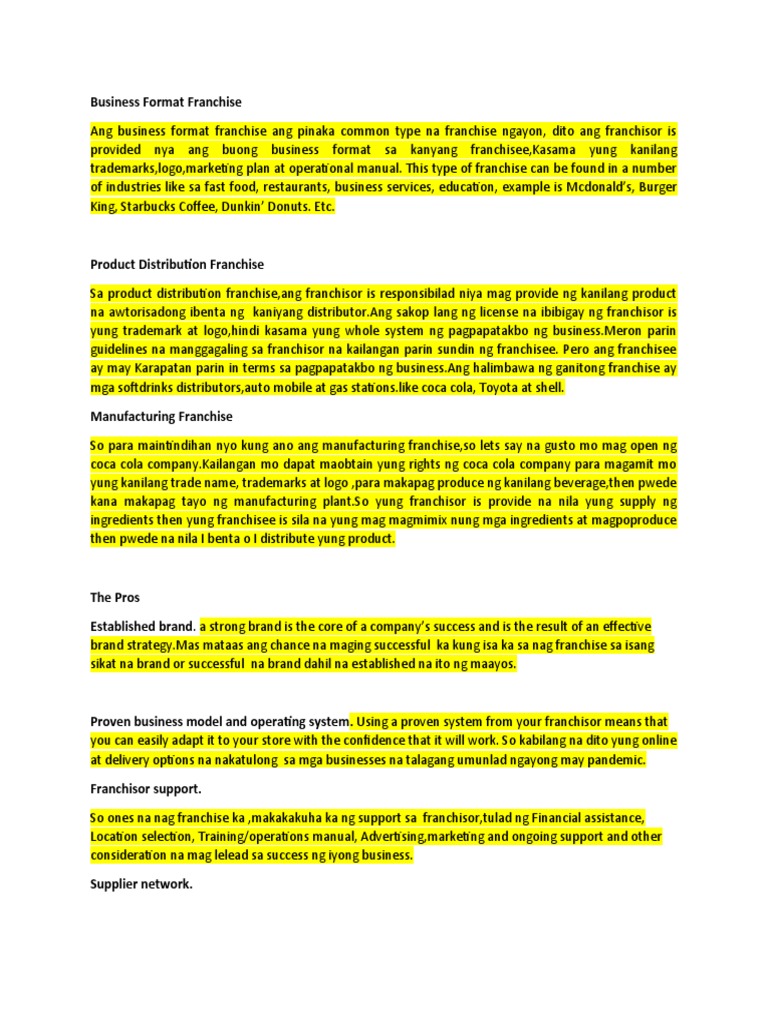 Script 1 | PDF | Franchising | Business Model