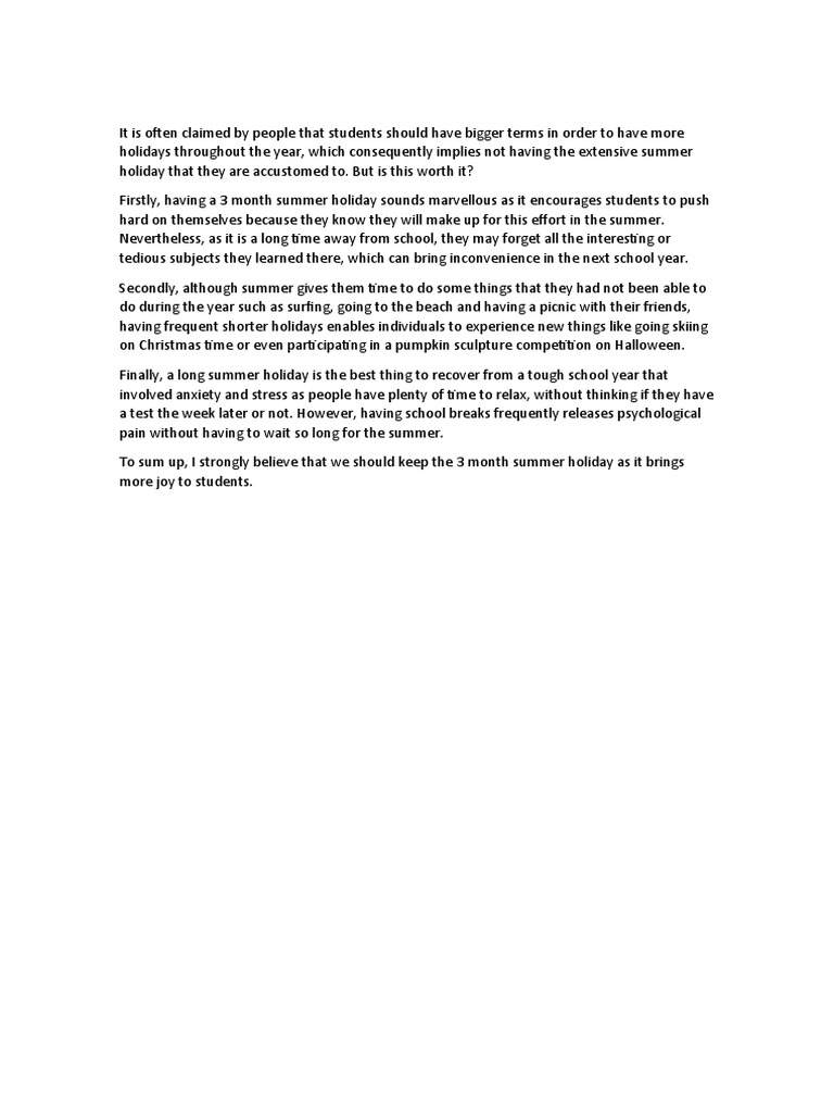 Essay Summer Holiday | PDF