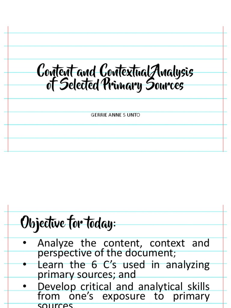 Content and Contextual Analysis | PDF | Primary Sources | Science