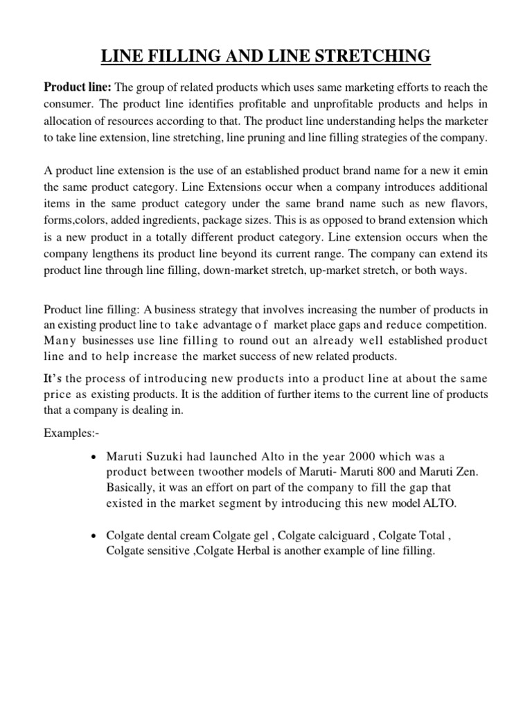 Marketing Line Filling and Line Stretching | PDF | Brand | Marketing