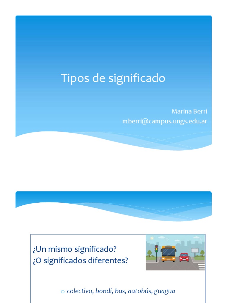 Tipos de Significado Presentación | PDF