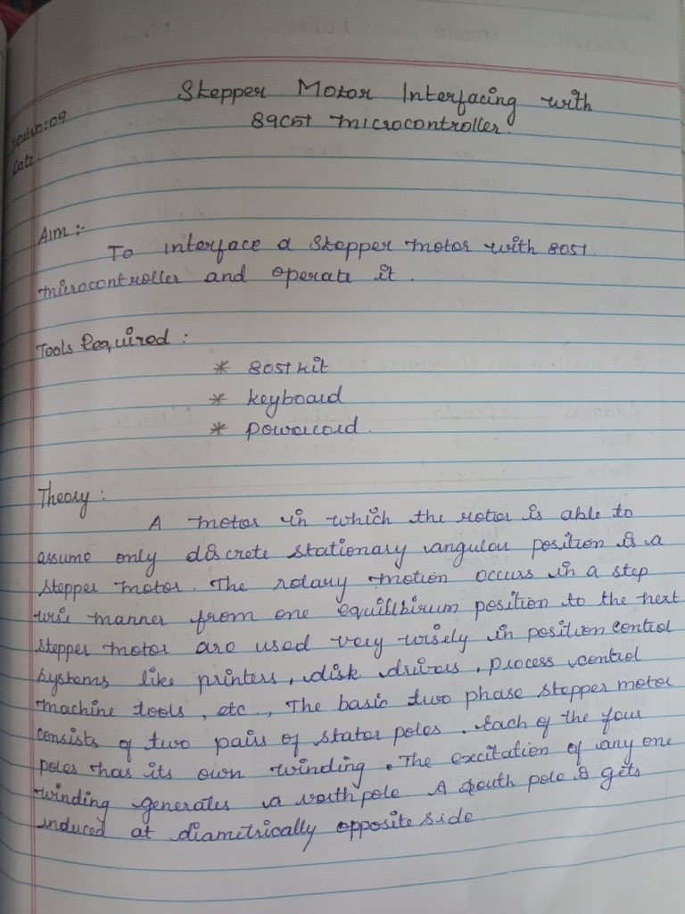 9.stepper Motor, MPMC Lab | PDF