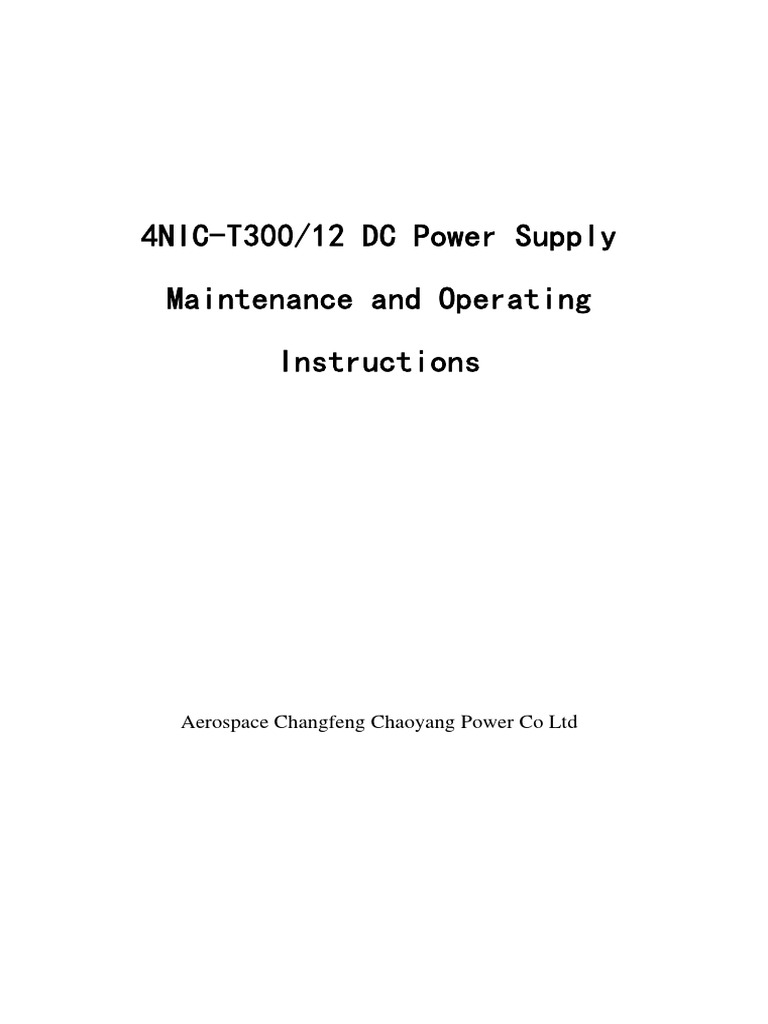 Power Convertor Maintenance and Operation Instuction | PDF | Power ...