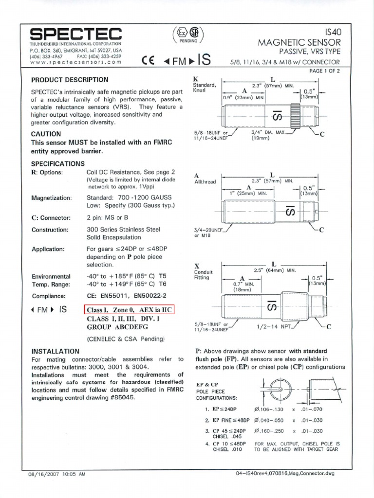 Magnetic Sensor Certificate | PDF