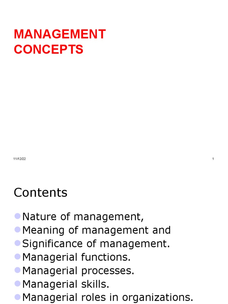 Management Concepts | PDF | Profit (Economics) | Goal