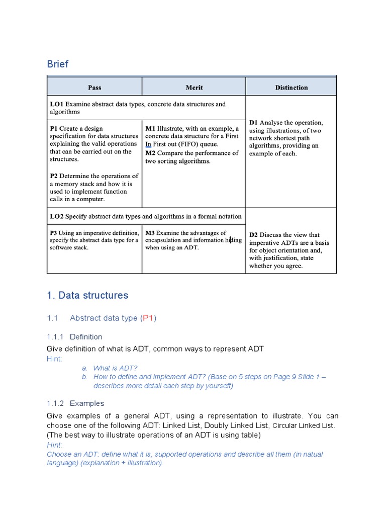 Asm1 Guide Structure Hint 2122 Pdf Algorithms And Data Structures Software Engineering