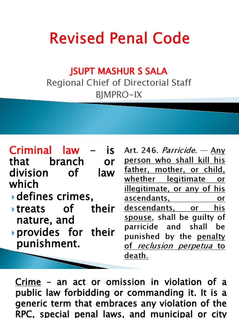 Revised Penal Code | PDF | Defamation | Crimes