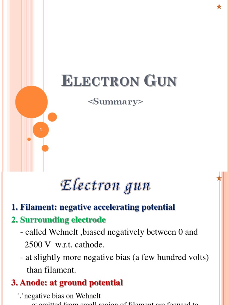 Electron Gun | PDF | Cathode | Materials