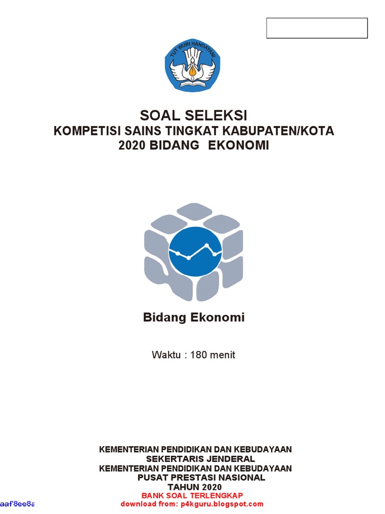 2020 - KSK Ekonomi SMA - Soal Dan Kunci Jawaban (P4kguru - Blogspot.com) | PDF