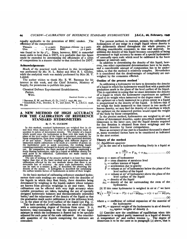 Cuckow 1949 | PDF | Density | Weight
