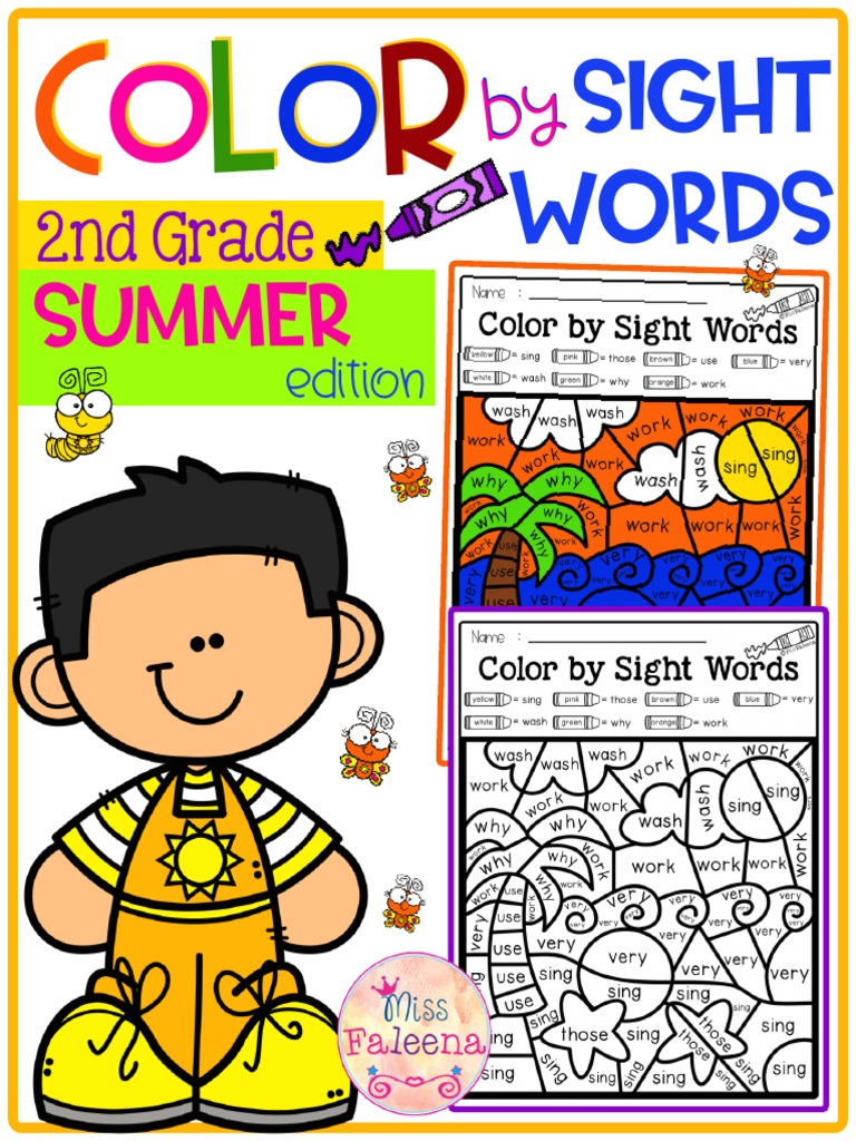 Summer Color by Sight Word 2nd Grade | PDF | Image Processing | Graphic ...